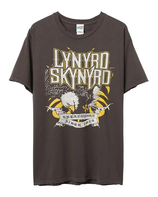 Junk Food Clothing Lynyrd Skynyrd Since 1974 Flea Market Tee - Coffee