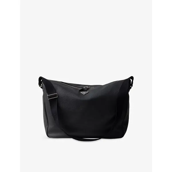 Prada Brand-plaque Leather Shoulder Bag - Black