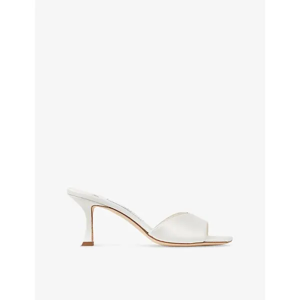 JIMMY CHOO Skye 70 Single-strap Leather Heeled Mules - Ivory