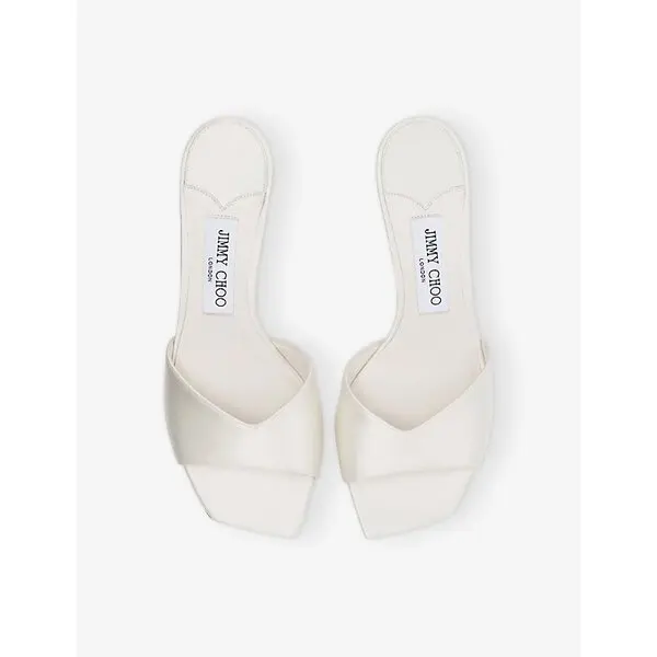JIMMY CHOO Skye 70 Single-strap Leather Heeled Mules - Ivory