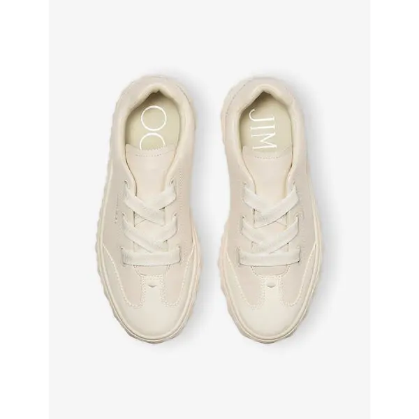 Jimmy Choo Diamond Light Leather Low-Top Trainers V Latte