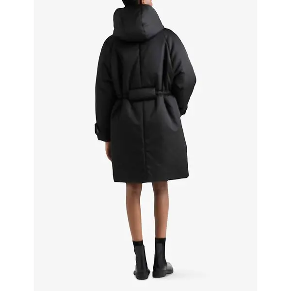 Prada Brand-plaque Funnel-neck Shell-down Coat