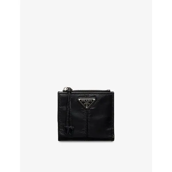 Prada Brand-plaque Small Leather Wallet - Black