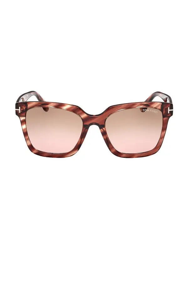 TOM FORD Selby Sunglasses - Red Havana & Brown