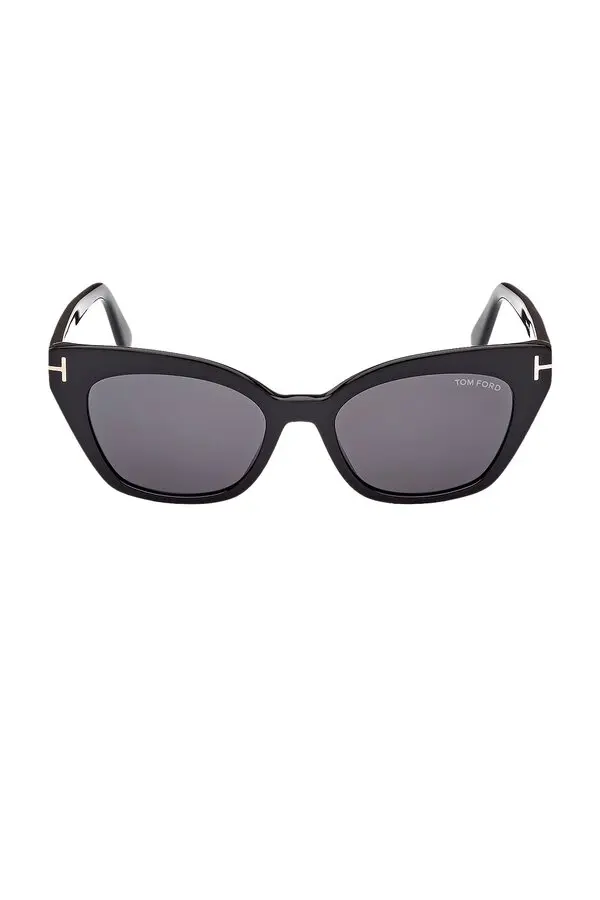 TOM FORD Juliette Sunglasses - Shiny Black & Smoke