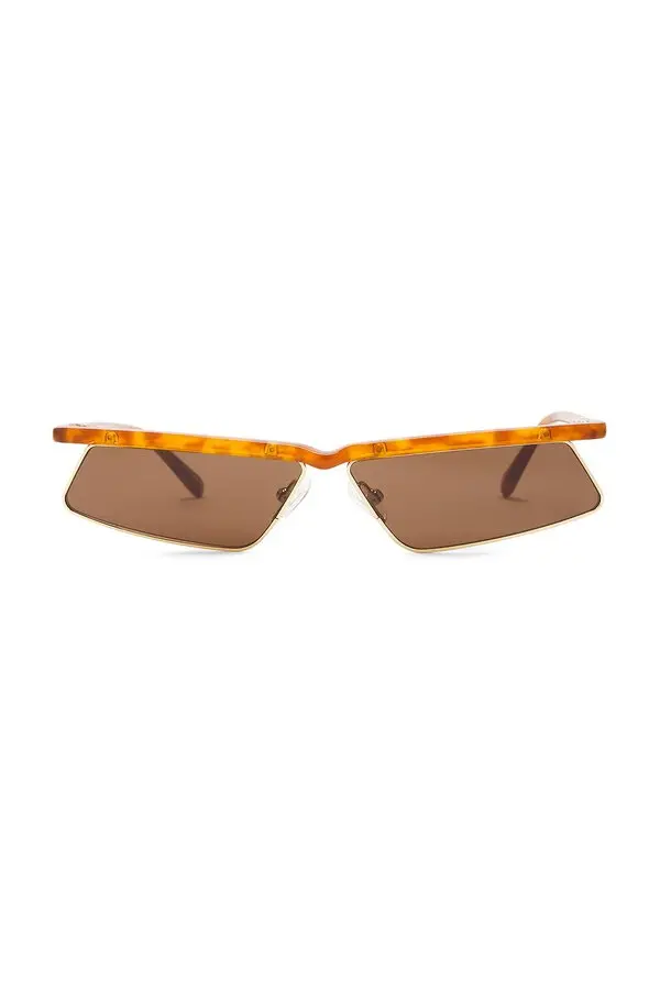 Attico Aria Sunglasses - Yellow Gold  Blonde T-shell  & Brown