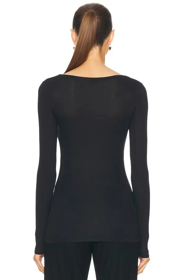 Balenciaga Long Sleeve Decollete Top