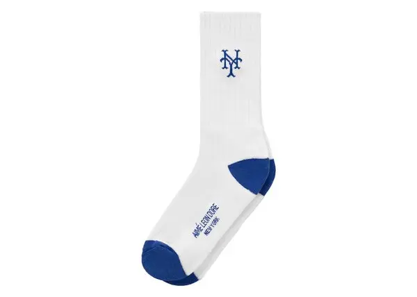 Aimé Leon Dore X New York Mets Crew Sock - White/navy Blue