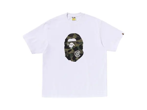 A BATHING APE X Clot Camo Ape Head T-shirt - White