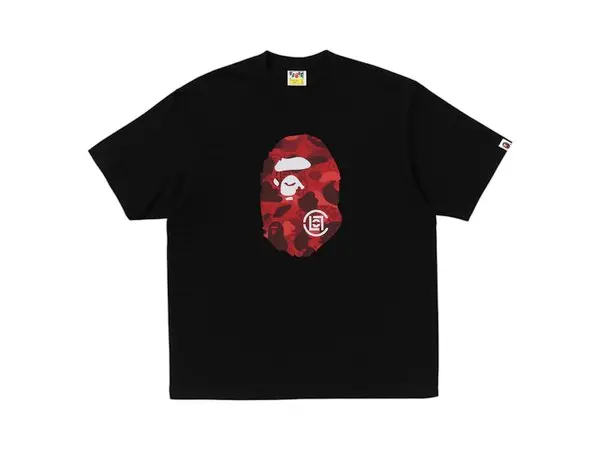 A BATHING APE X Clot Camo Ape Head T-shirt - Black