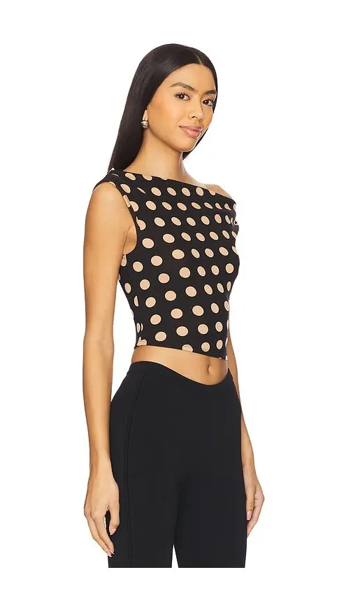 AFRM Eliza Polka Dot Cropped Top