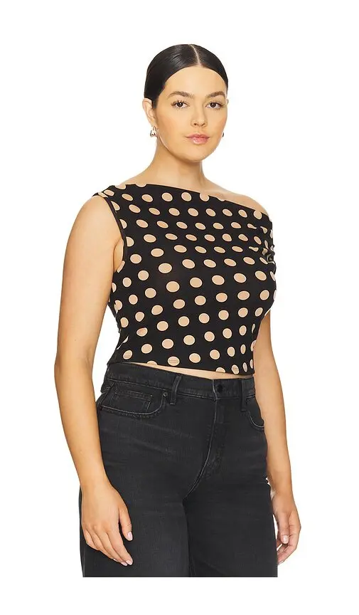 AFRM Eliza Polka Dot Cropped Top
