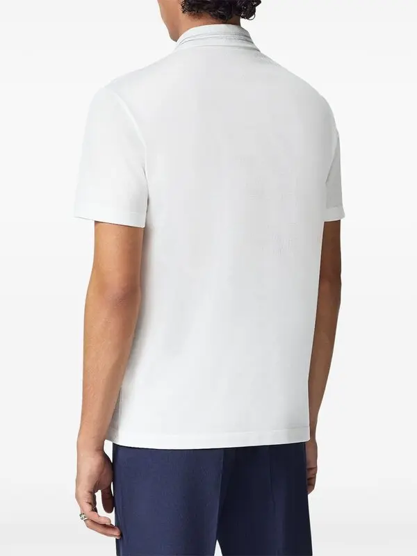 Versace Medusa-embroidered Cotton Polo Shirt - White