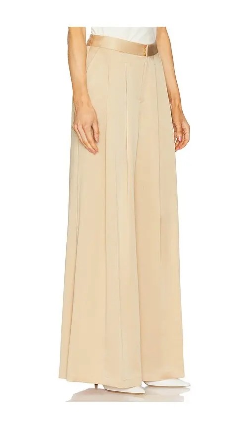 L'Agence Aubrie Mid Rise Wide Leg Pant - Latte