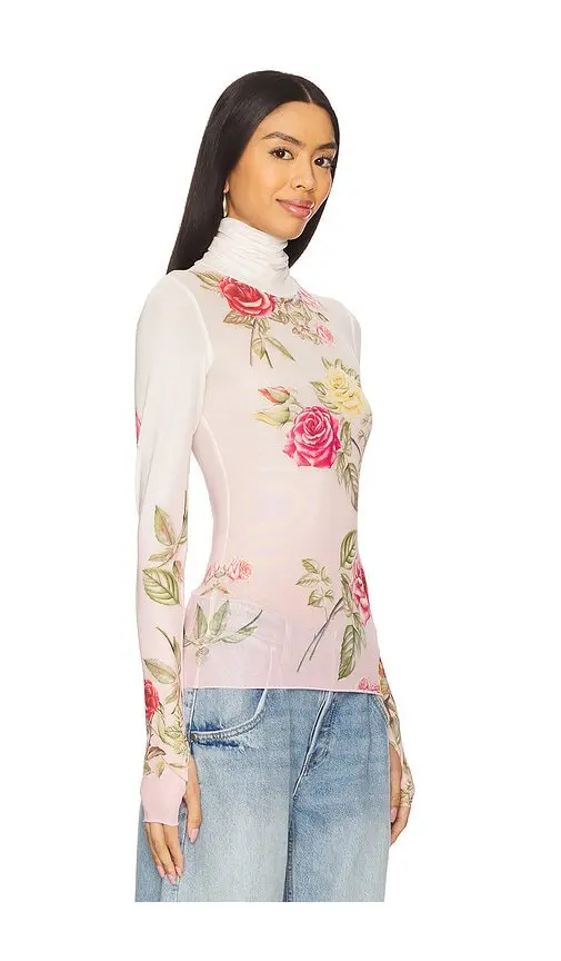 AFRM Zadie Mesh Top - Falling Roses