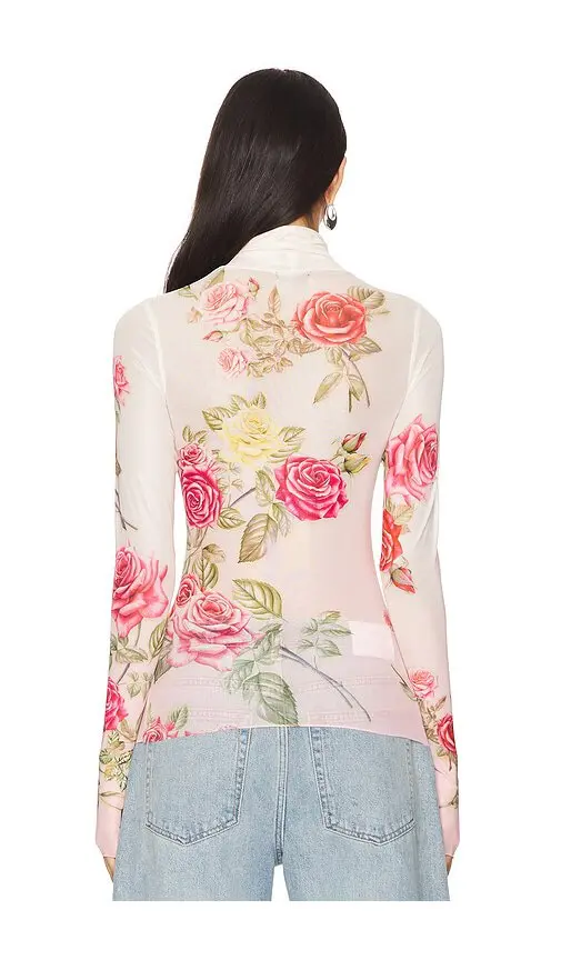 AFRM Zadie Mesh Top - Falling Roses