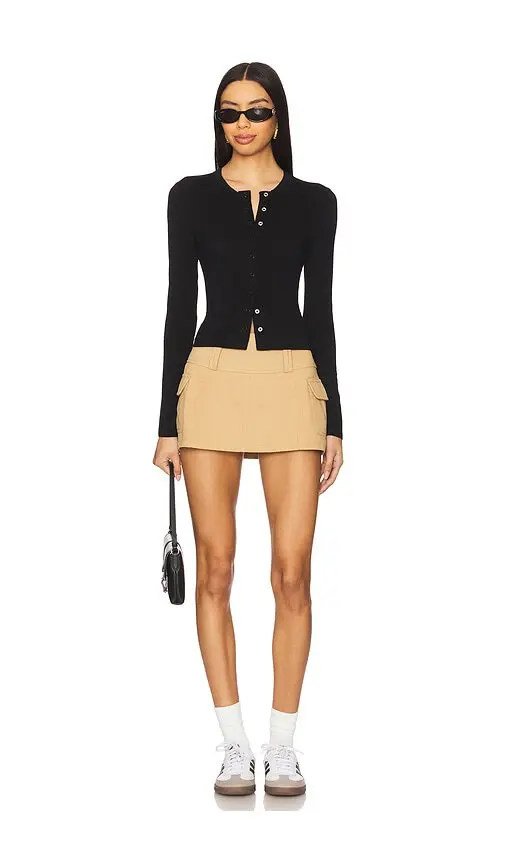ALL THE WAYS Viola Top Button-front Knit - Black