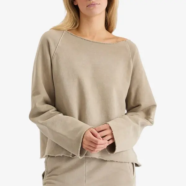 Joah Brown Slouchy Pullover Sweatshirt