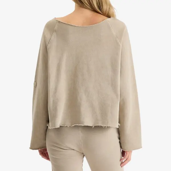 Joah Brown Slouchy Pullover Sweatshirt