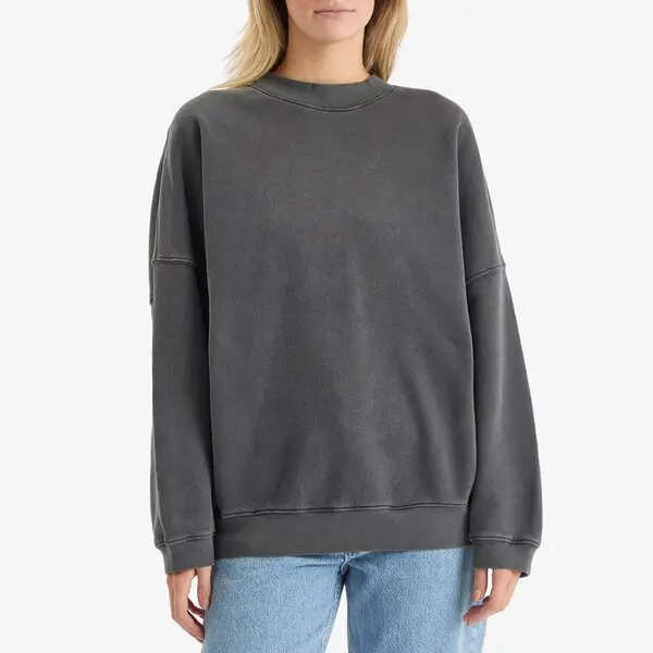 Joah Brown Oversized Crewneck Sweatshirt - Washed Black