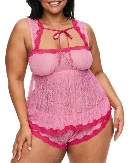 ADORE ME Ettie Cami & Shorts Set Lingerie - Medium Pink