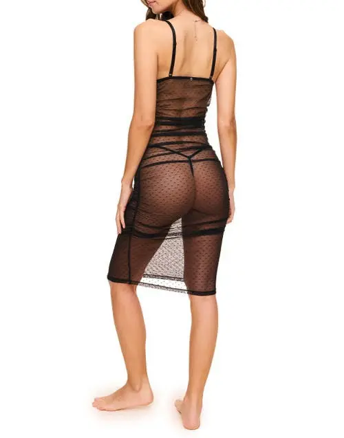 ADORE ME Marietta Bodycon Slip & G-string Set Lingerie - Charcoal