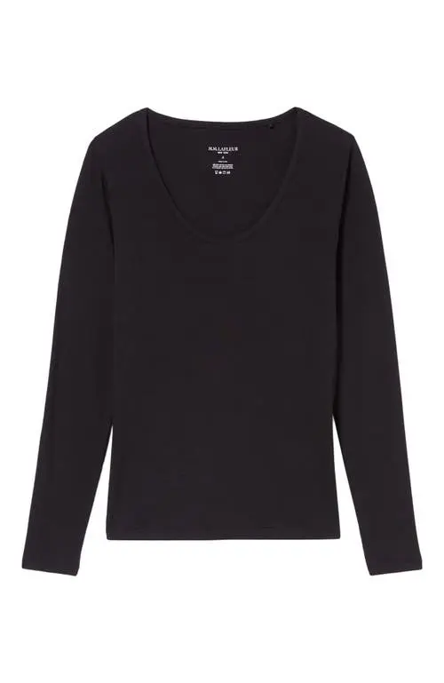 M.M.LAFLEUR Marcia Ribbed Pima Cotton Layering T-shirt - Black