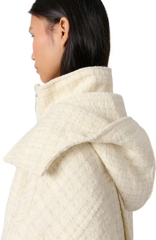 Maje Quilted Tweed Down Jacket