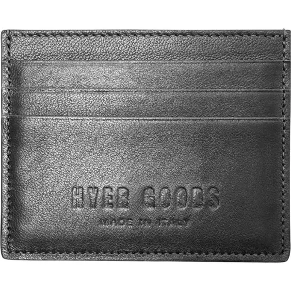 HYER GOODS Upcycled Italian Leather Certo Card Wallet - Black