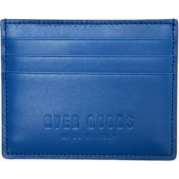 HYER GOODS Upcycled Italian Leather Certo Card Wallet - Electric Blue
