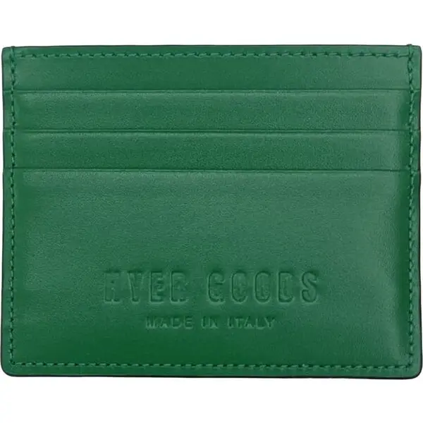 HYER GOODS Upcycled Italian Leather Certo Card Wallet - Green