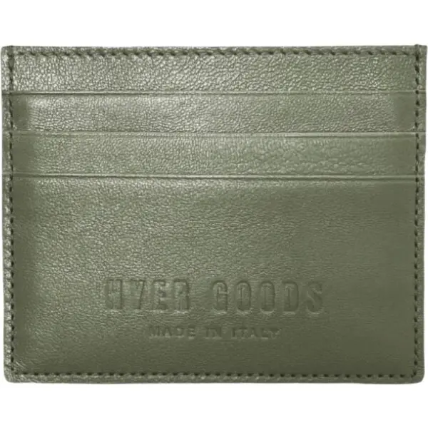 HYER GOODS Upcycled Italian Leather Certo Card Wallet - Olive