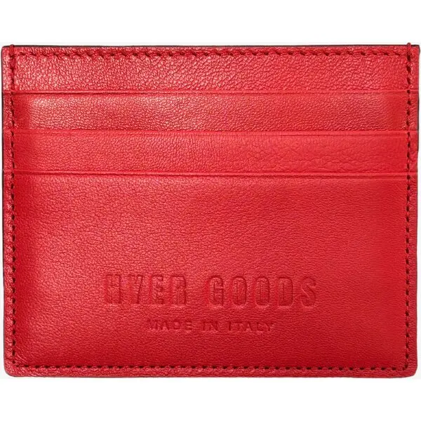 HYER GOODS Upcycled Italian Leather Certo Card Wallet - Red