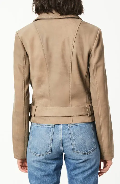 Bernardo Spessa Leather Moto Jacket - Taupe