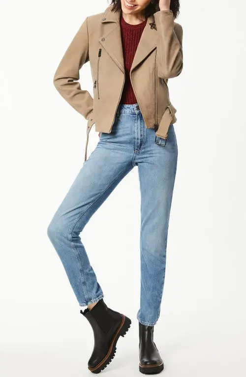 Bernardo Spessa Leather Moto Jacket - Taupe