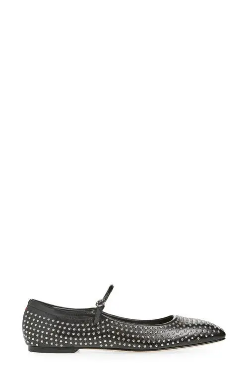 AeydĒ Uma Studded Mary Jane Flat - Black