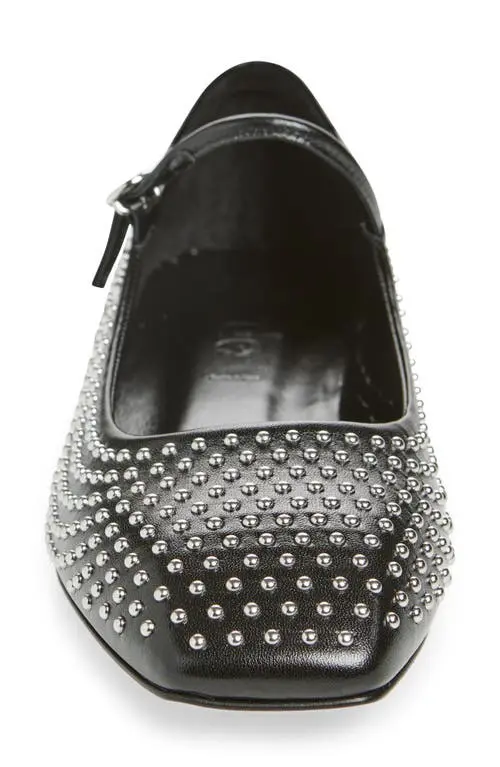 AeydĒ Uma Studded Mary Jane Flat - Black