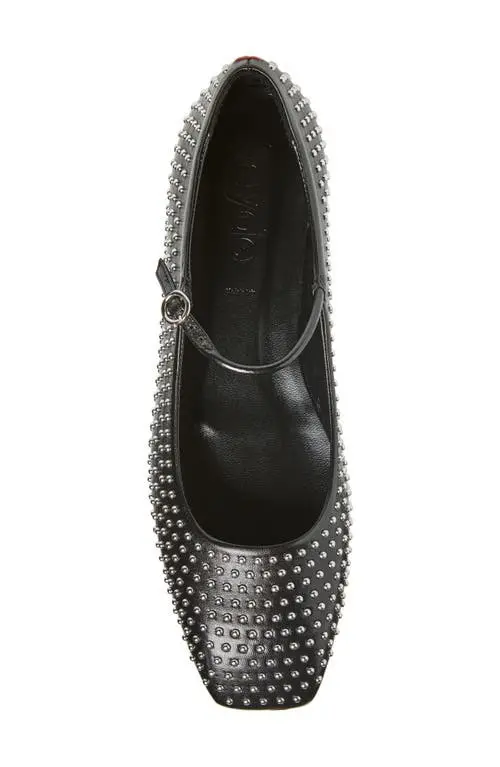 AeydĒ Uma Studded Mary Jane Flat - Black