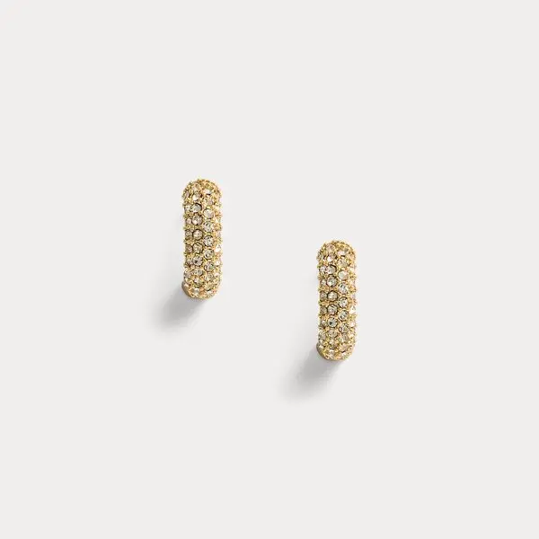 Ralph Lauren Gold-plated Brass Pavé Huggie Earrings - Gold/crystal