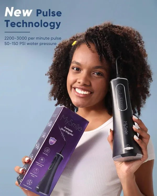 MYSMILE Lp211 Cordless Advanced Water Flossers For Teeth - Black