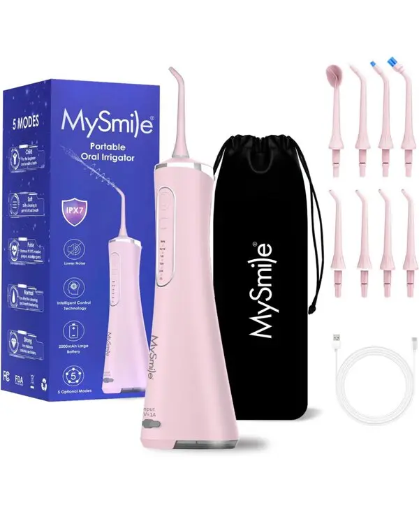 MYSMILE Lp211 Cordless Advanced Water Flossers For Teeth - Pink