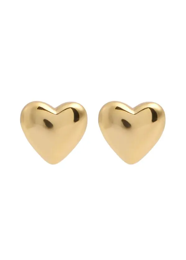 ASTRID & MIYU Heart Stud Earrings - Gold