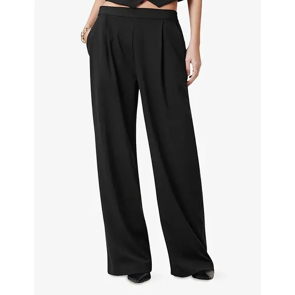 ALLSAINTS Aleida Wide-leg Mid-rise Trousers - Black