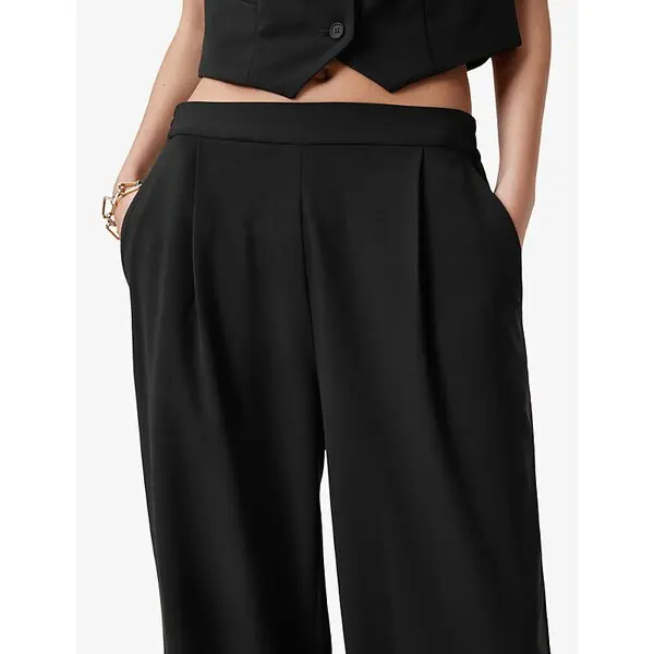ALLSAINTS Aleida Wide-leg Mid-rise Trousers - Black