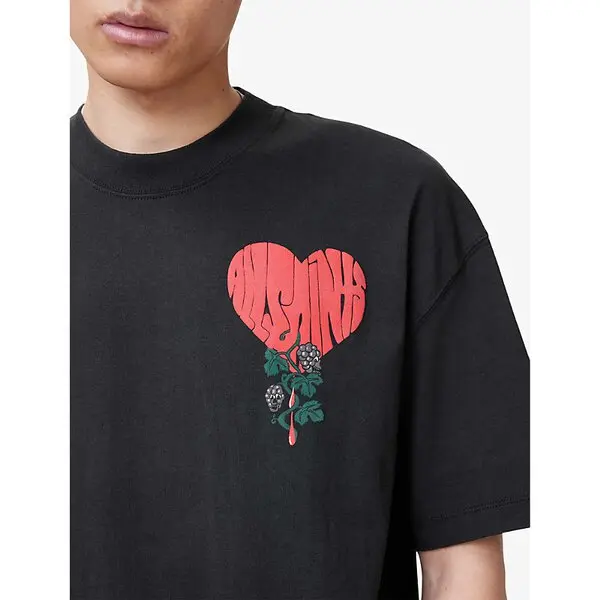 ALLSAINTS Sown Heart-print Cotton T-shirt