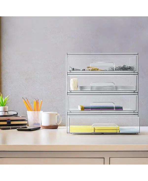SORBUS Acrylic Drawer Organizers Makeup Case Pull-out Drawers