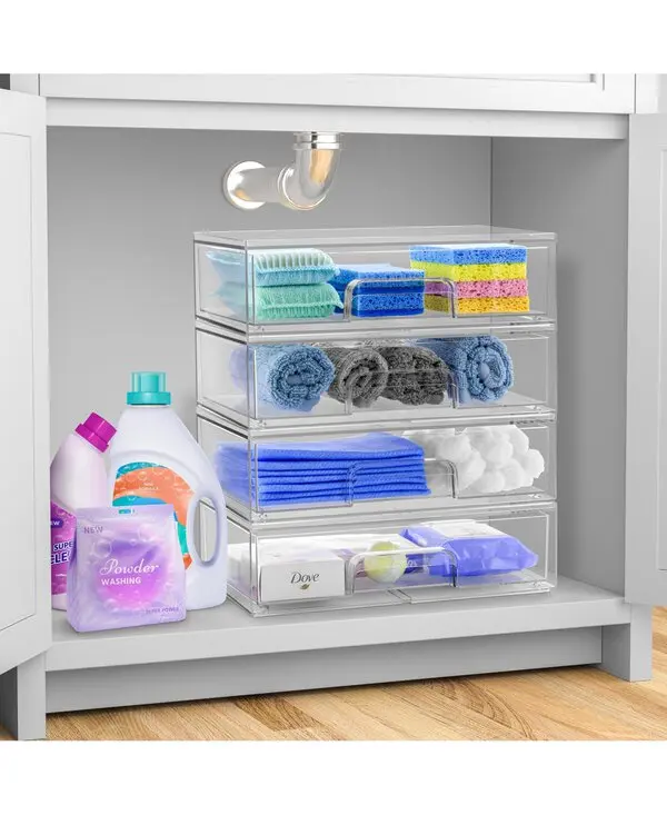 SORBUS Acrylic Drawer Organizers Makeup Case Pull-out Drawers