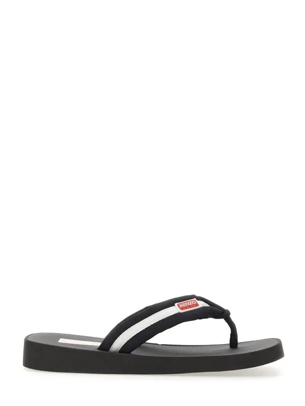 Kenzo Slides With Logo - Black