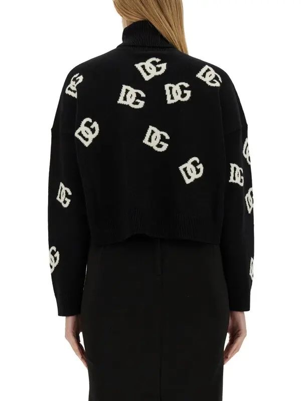 Dolce & Gabbana Jersey With Logo Inlay - Black