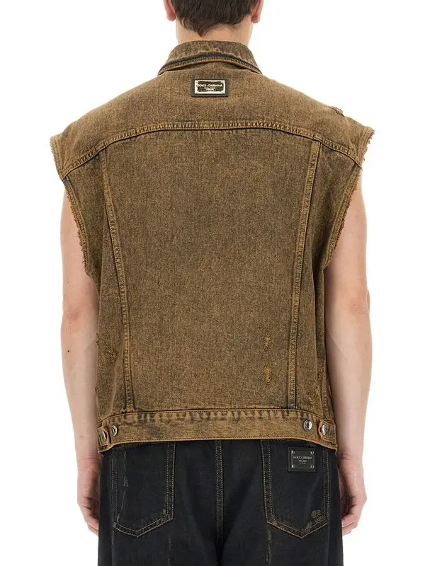 Dolce & Gabbana Regular Fit Denim Vest